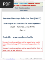 Navodaya Practice Question PDF Set - 6 Reasoning | PDF