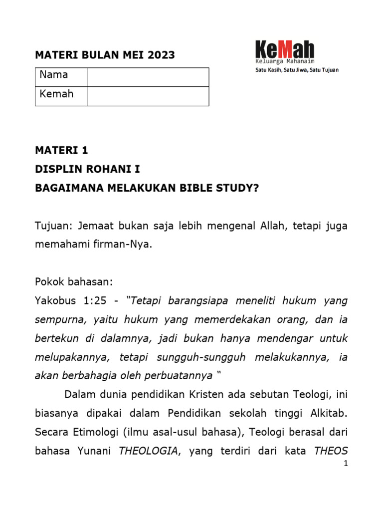 Materi Kemah Mei 2023 | PDF