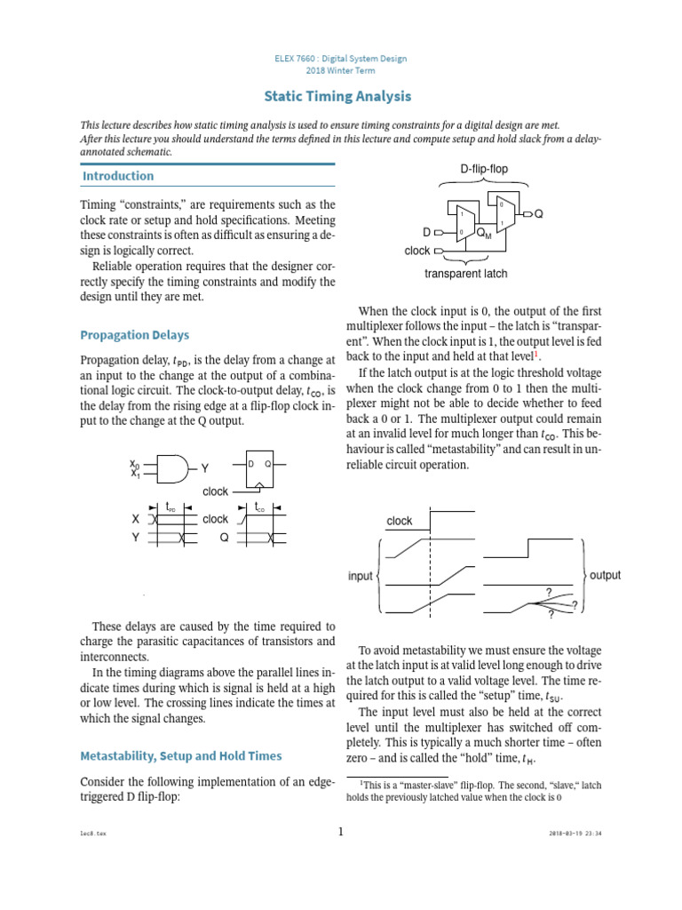 Static Timing Analysis in Digital Design | PDF | Computer Hardware | Electrical Engineering
