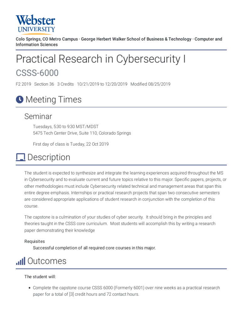 Cybersecurity Capstone Course Overview | PDF | Academic Dishonesty ...