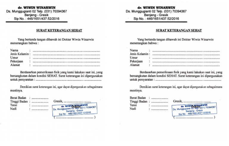 Surat Keterangan Sehat | PDF
