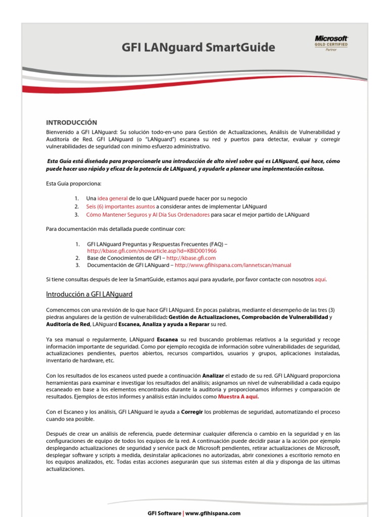 Gfi Languard Scanner | PDF | Microsoft | Red de computadoras
