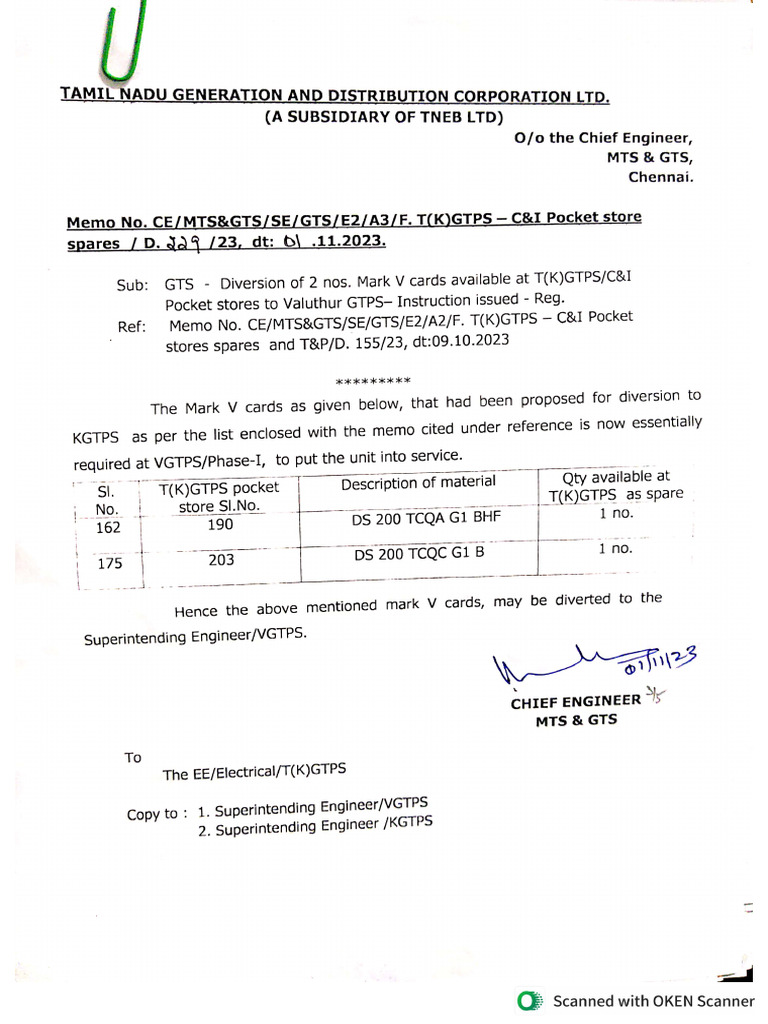 Diversion Order 2 Nos. Mark V Cards | PDF