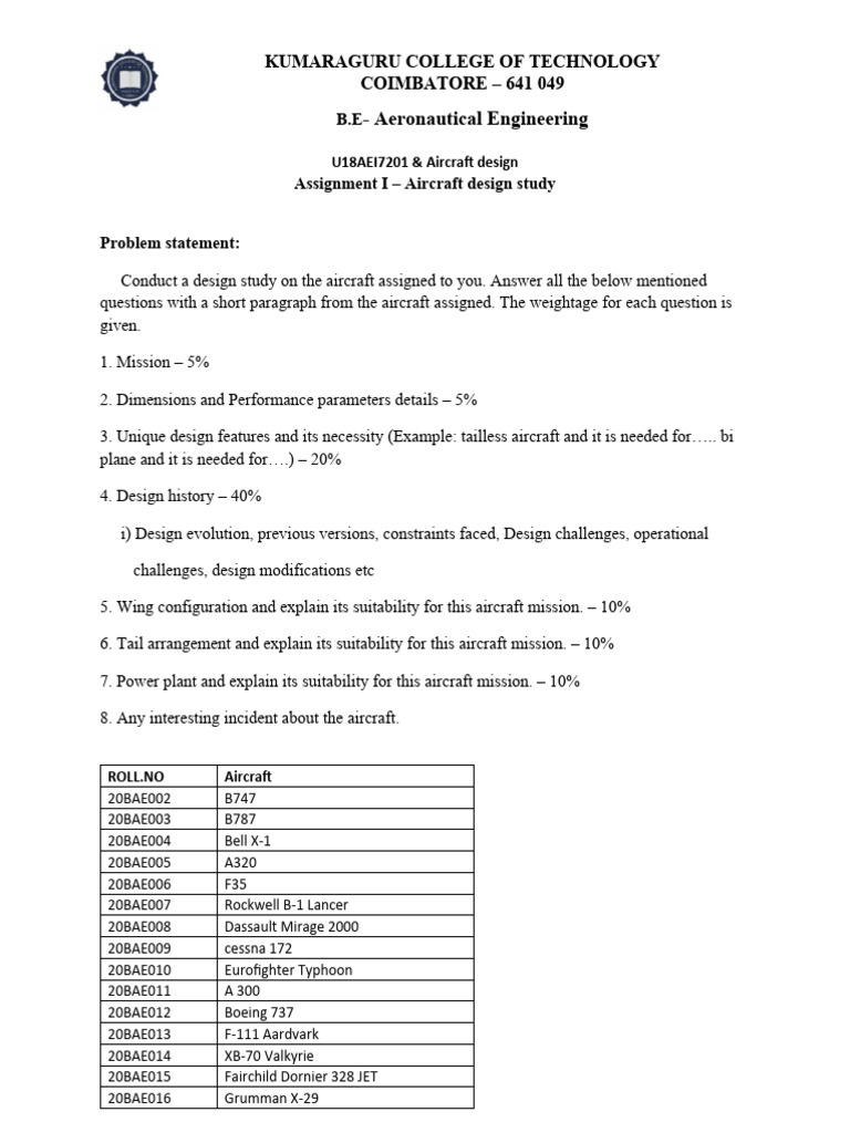 Design Study Assignment | PDF | Aircraft | Airbus