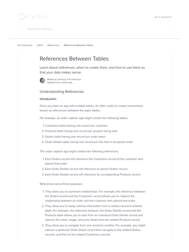 Table References in AppSheet Apps | PDF | Information Retrieval | Data Management