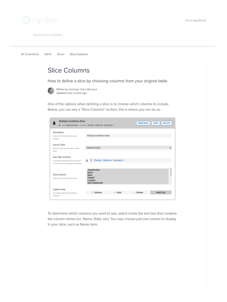 Defining Slices in AppSheet | PDF