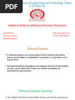 Material Balance in Chemical Reactions | PDF | Stoichiometry | Chemical ...