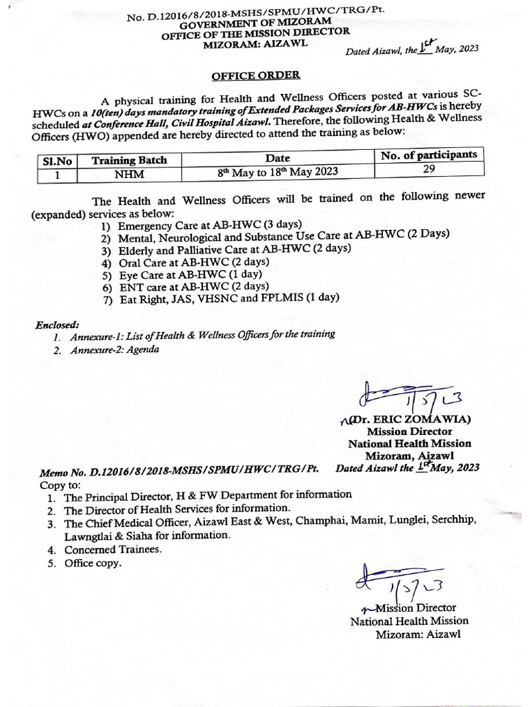 Expanded Training Order | PDF