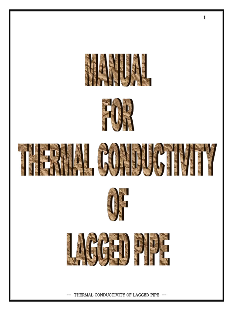 Thermal Conductivity of Lagged Pipe | PDF