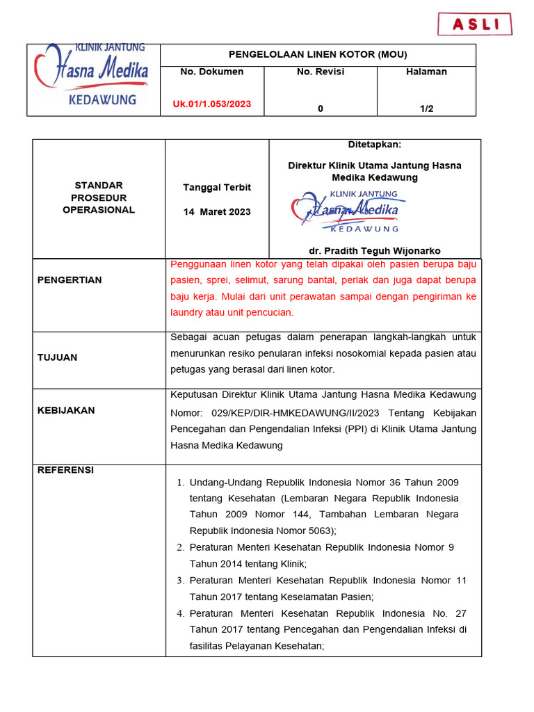 Spo Pengelolaan Linen | PDF | Sains & Matematika