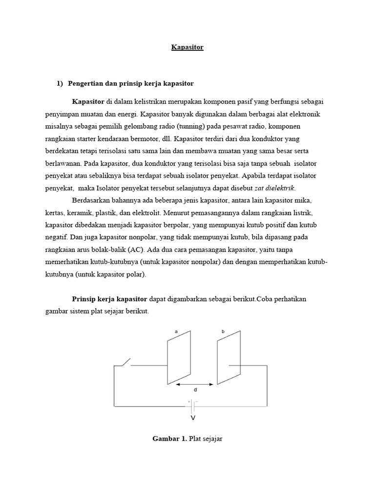 Prinsip dan Kapasitansi Kapasitor | PDF