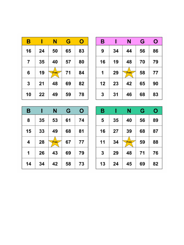 Printable Printable Number Bingo Cards For Preschoolers - JPG | PDF