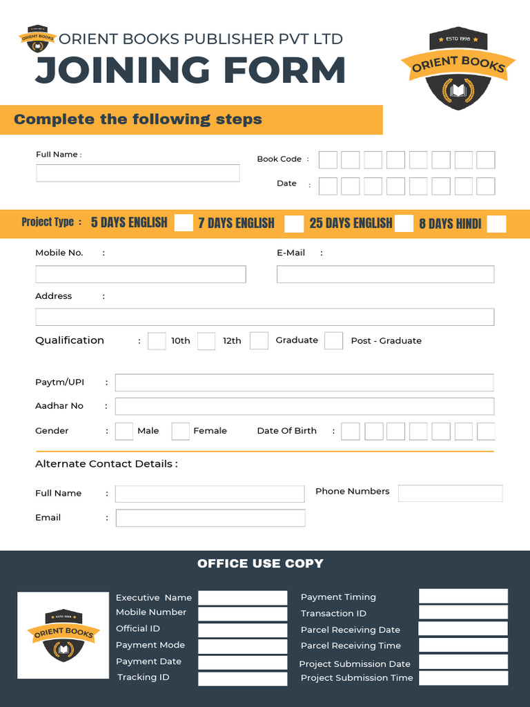 Orient Application Form | PDF | Service Industries