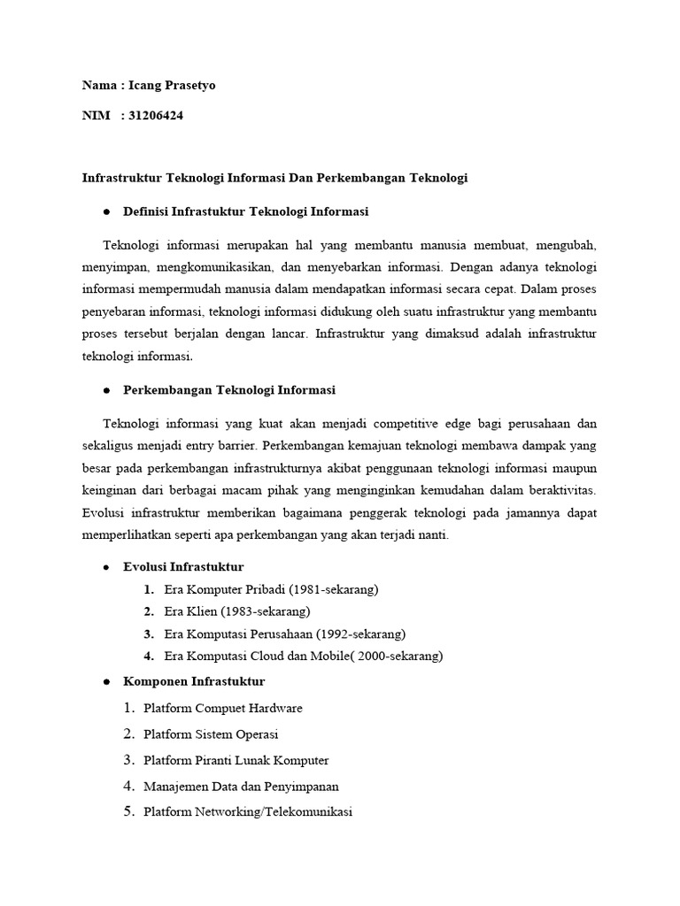 Review Materi Infrastruktur Icang Nulia | PDF