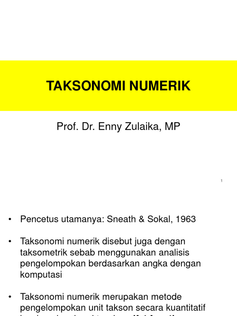 Taksonomi Numerik | PDF