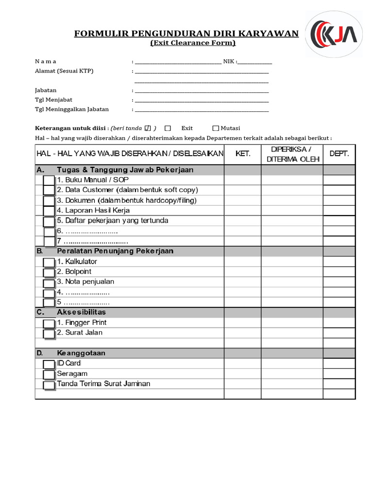 Form Exit Clearance | PDF