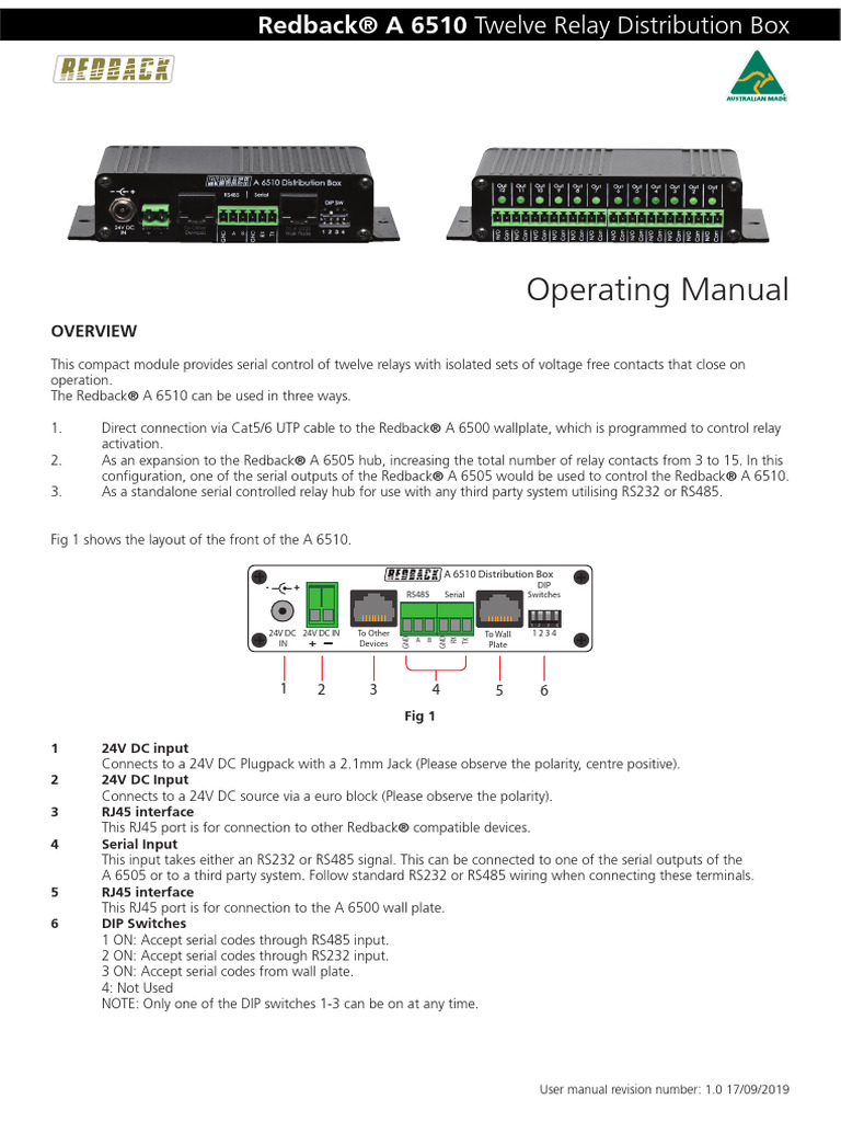 A6510 Manual | PDF | Relay | Switch