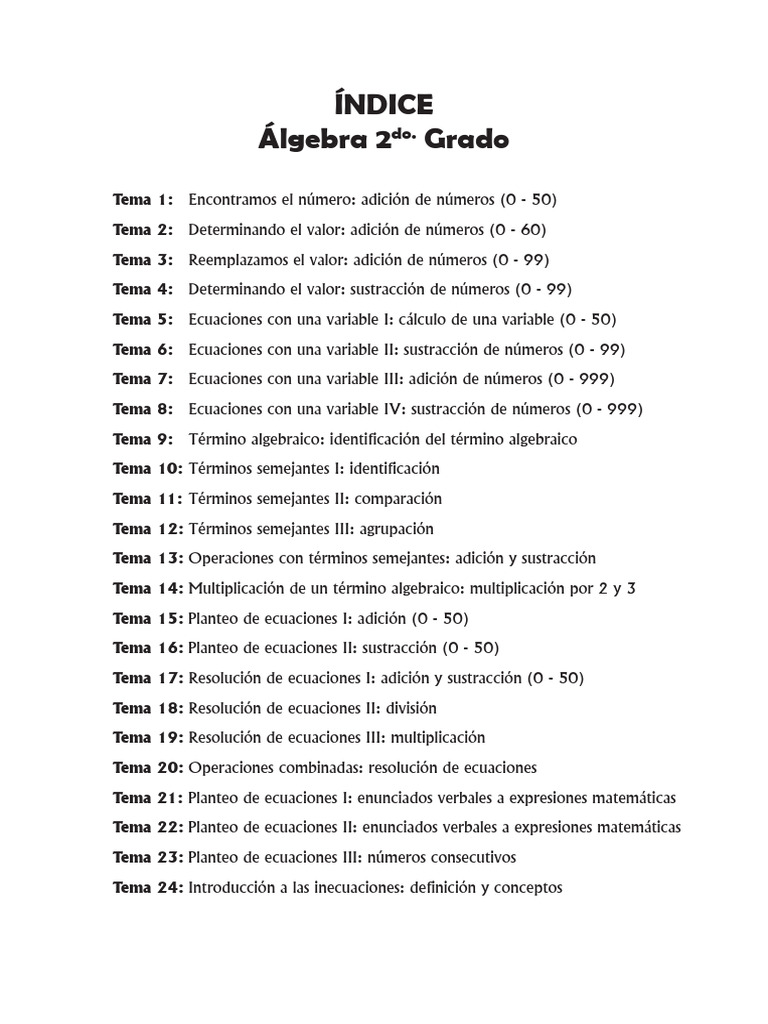 Álgebra Primaria | PDF | Métodos y materiales de enseñanza