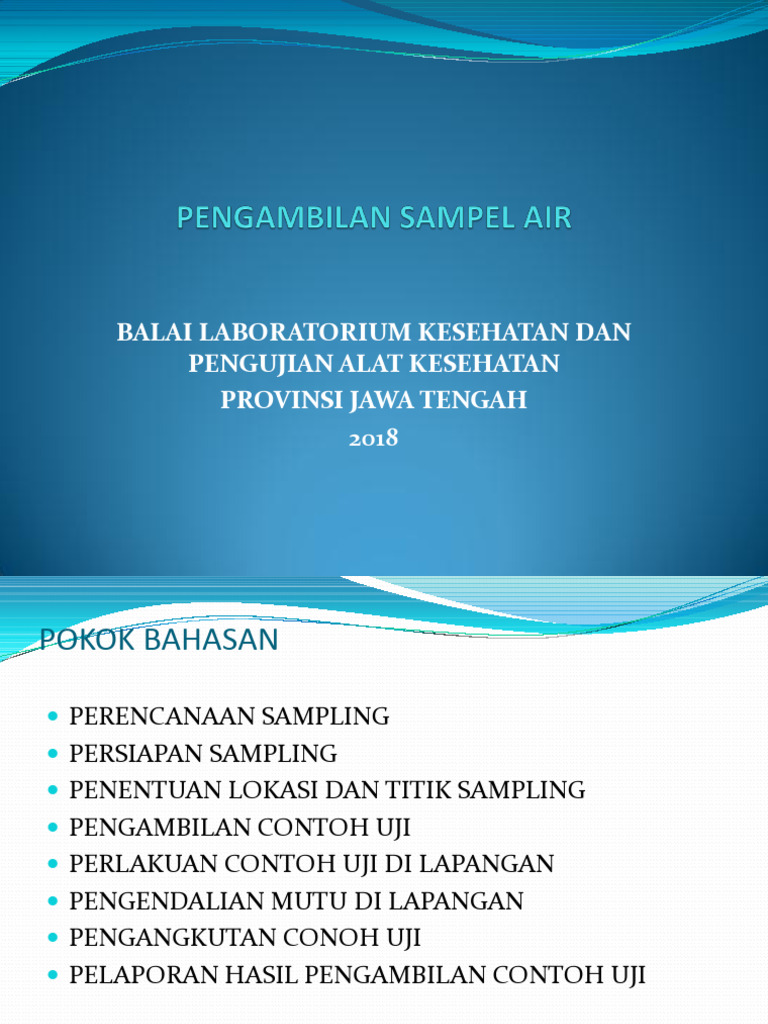 Pengambilan Sampel Air | PDF