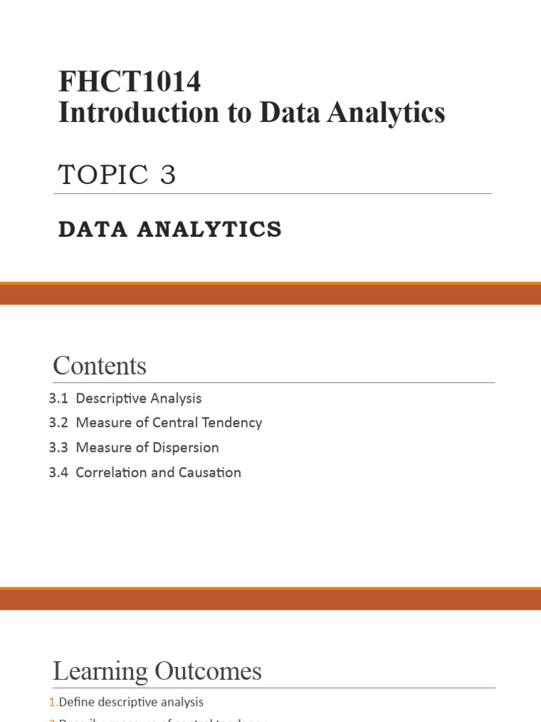Topic 3 - Data Analytics | PDF | Variance | Standard Deviation Topic 3 - Data Analytics | PDF | Variance | Standard Deviation