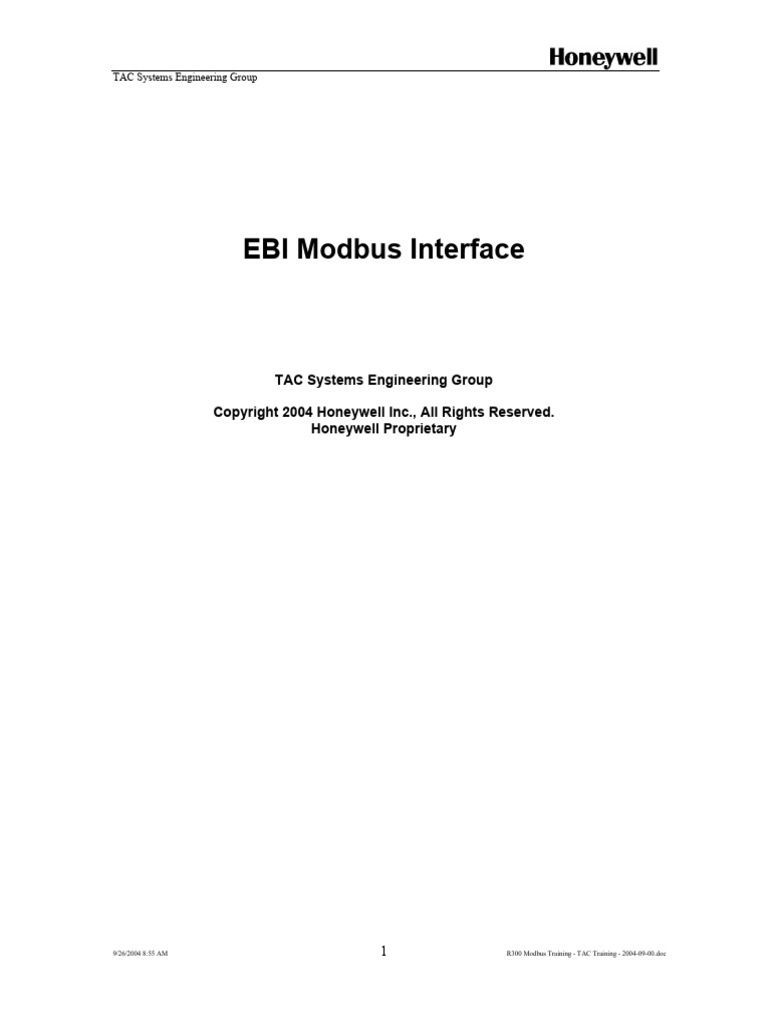 R300 Modbus Training - TAC Training - 2004-09-00 | PDF | Computing ...