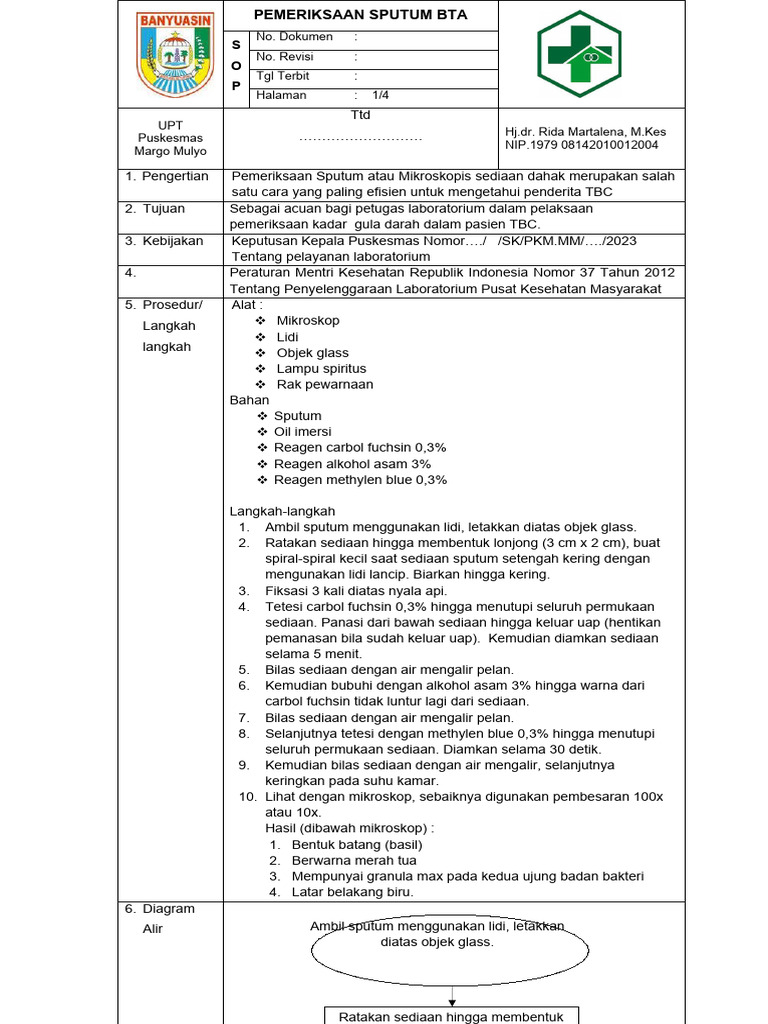 Pemeriksaan Sputum Bta | PDF