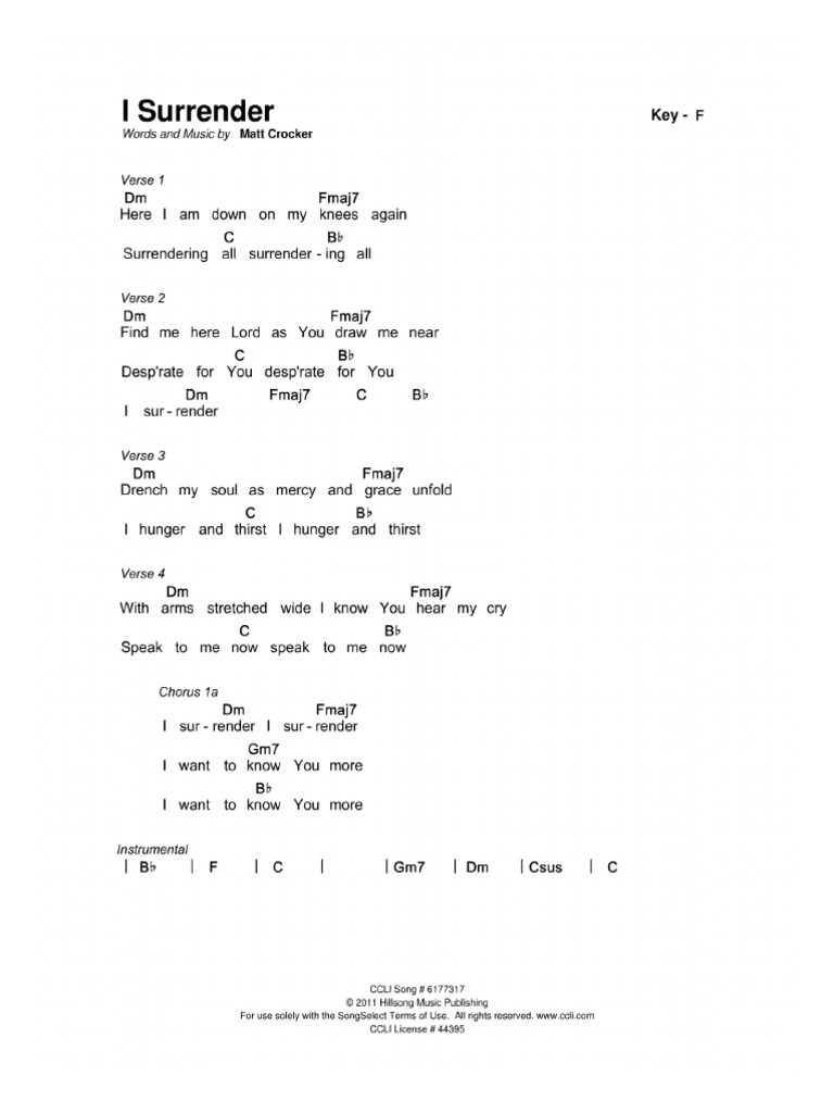 I Surrender (F) | PDF