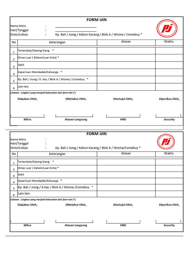 Form Ijin Share | PDF