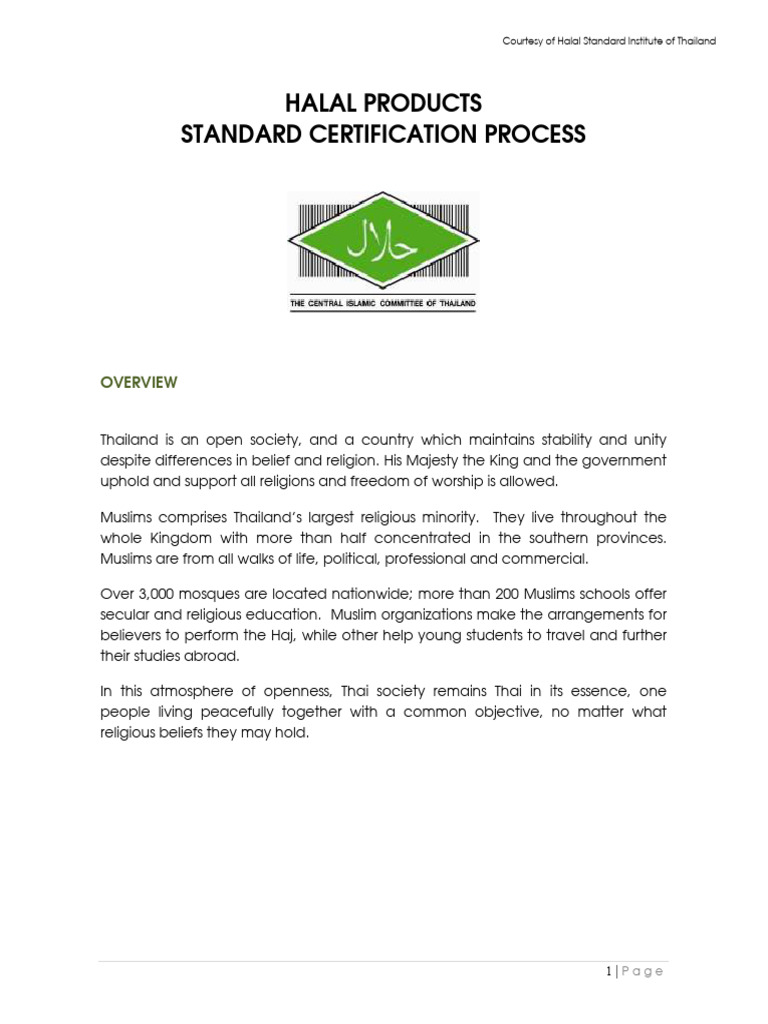 Thailand Halal Certification Process Guide | PDF | Thailand | Audit