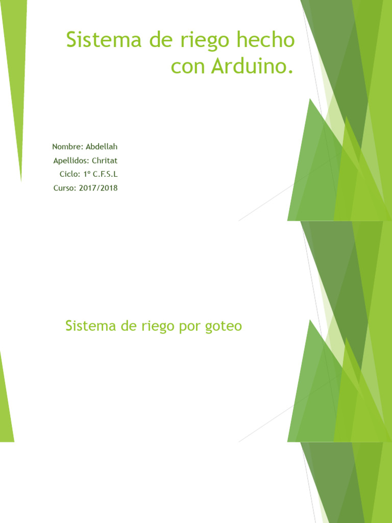 Sistema de Riego Hecho Con Arduino | PDF Sistema de Riego Hecho Con Arduino | PDF