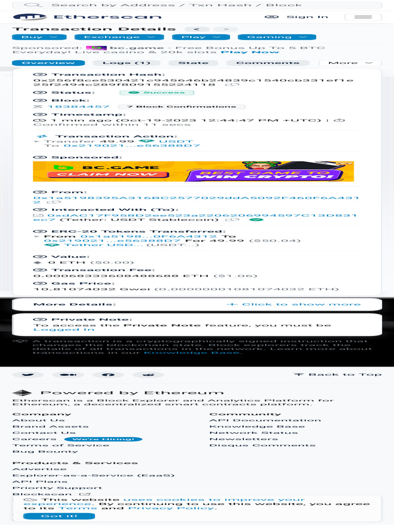Ethereum Transaction Hash (Txhash) Details Etherscan | PDF | Computing | Applications Of ...