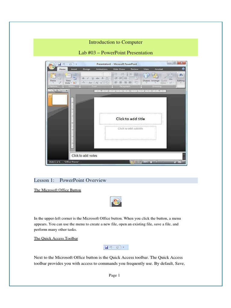 SCS111 Lab2 Powerpoint | PDF | Window (Computing) | Software