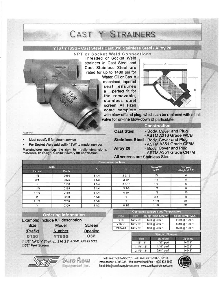 Sure Flow Yt6-Yt6ss Catalogue | PDF