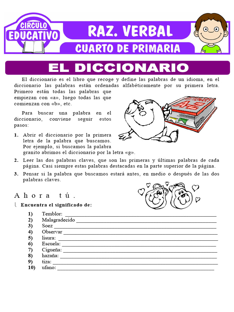 El Diccionario para Cuarto de Primaria | PDF