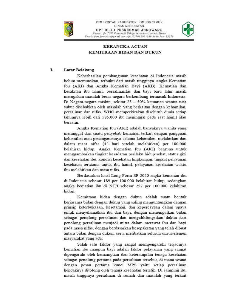 Kak Kemitraan Bidan Dan Dukun | PDF Kak Kemitraan Bidan Dan Dukun | PDF