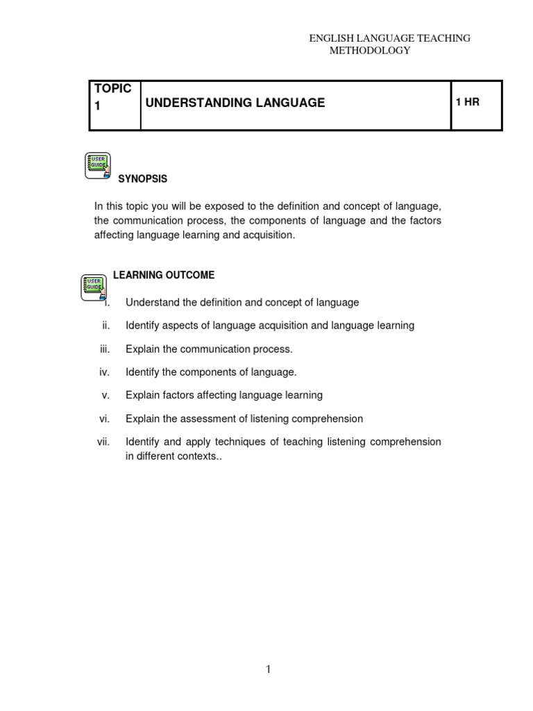 Topic 1 Understanding Language | Download Free PDF | Communication ... Topic 1 Understanding Language | Download Free PDF | Communication ...