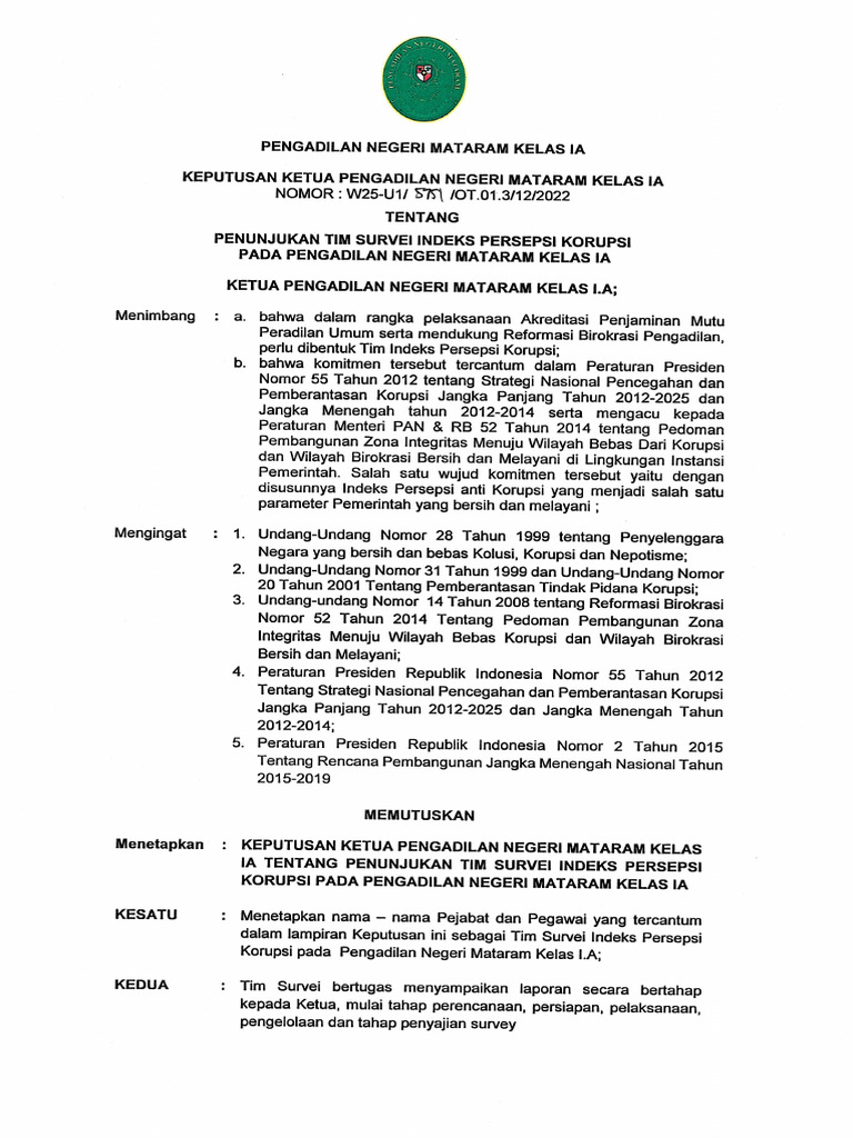 SK Tim Survei Ipk | PDF