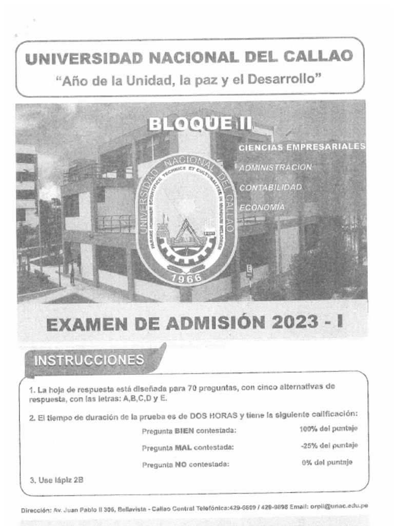 Examen Bloque 2 Unac 2023A | PDF