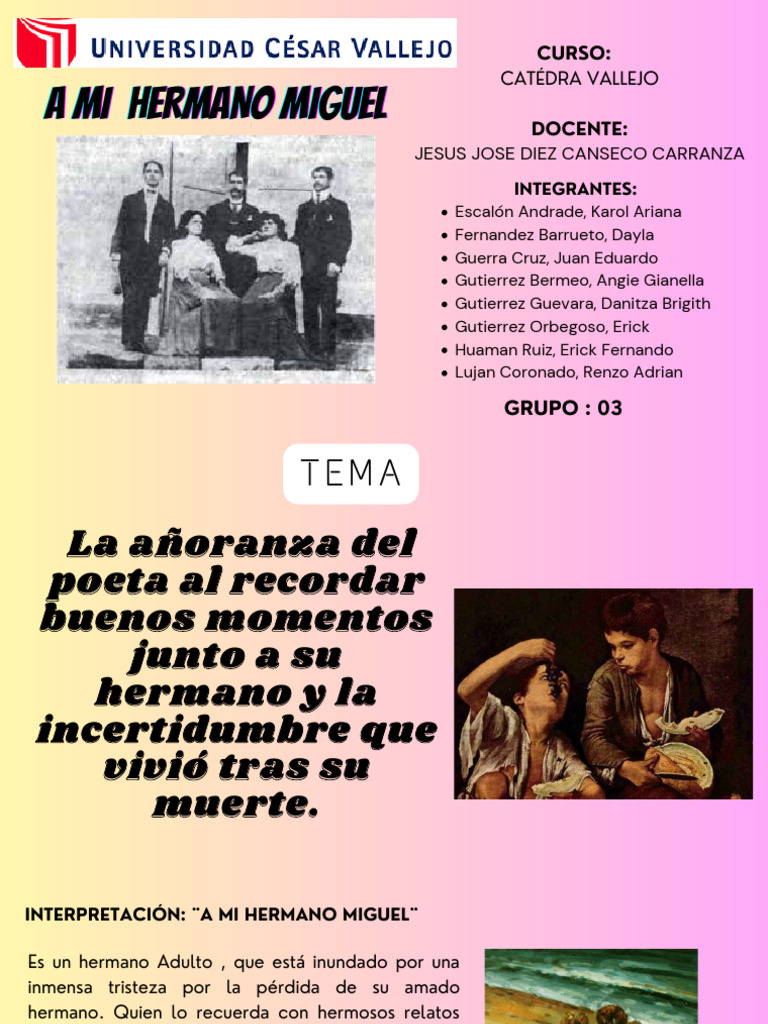 Analisis Del Poema A Mi Hermano Miguel | PDF