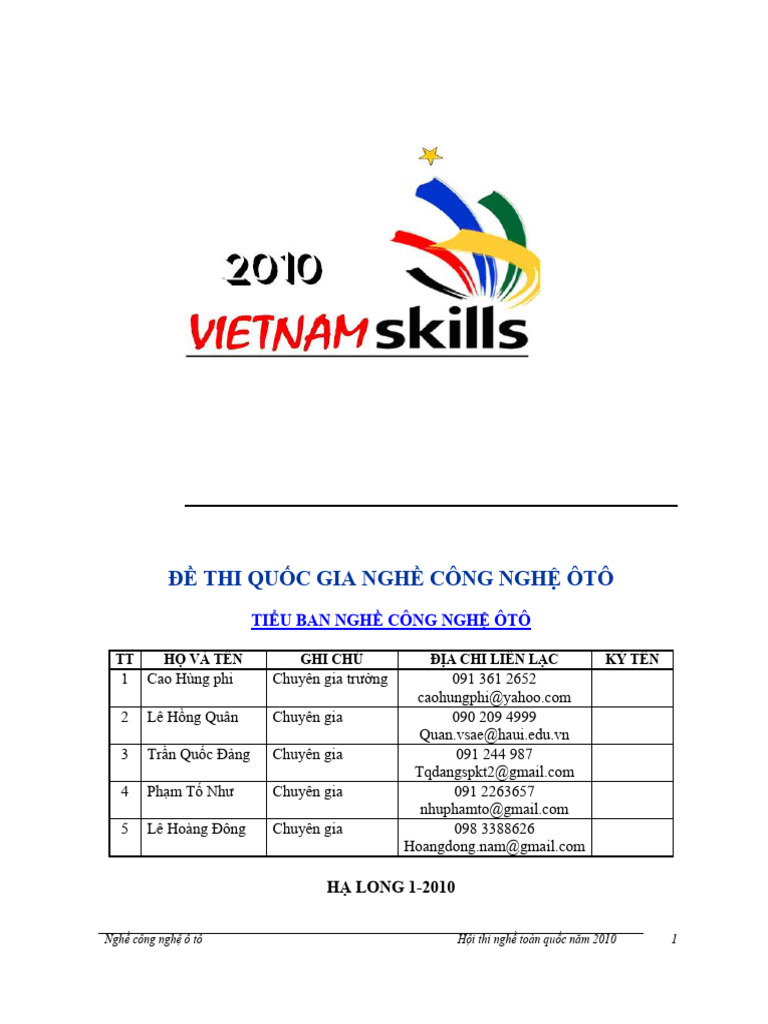 E Thi Quoc Gia Nghe Cnoto 4-2-2010 | PDF