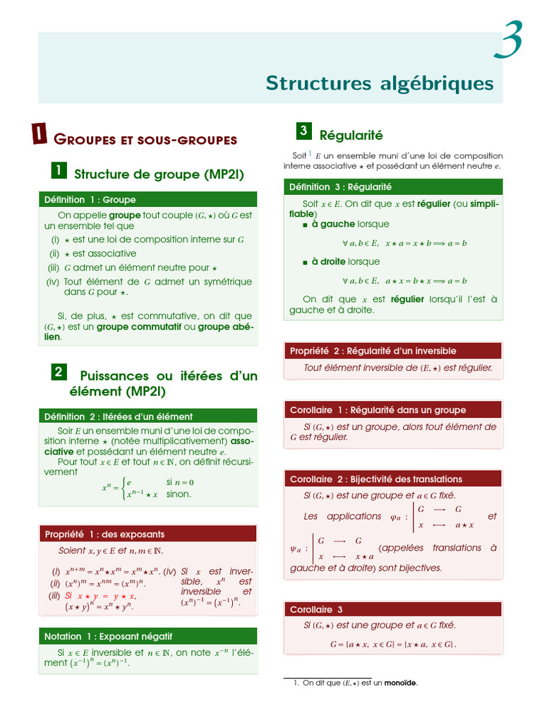 03 Structures Algébriques Resume | PDF