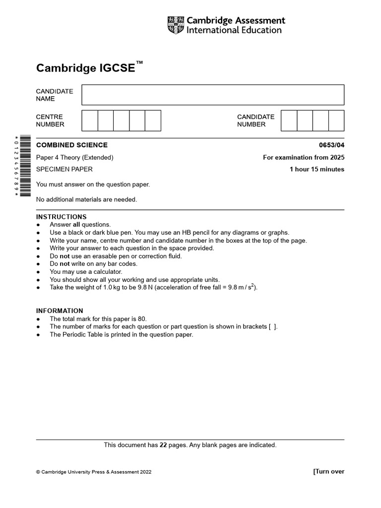 2025 Specimen Paper 4 | PDF 2025 Specimen Paper 4 | PDF