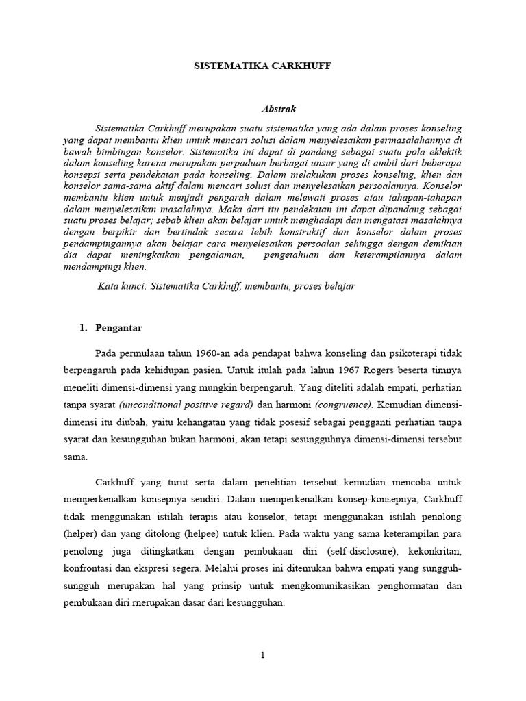 Sistematika Konseling Carkhuff | PDF | Sains & Matematika
