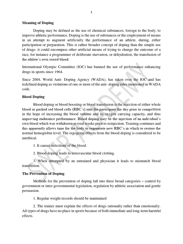 Doping | PDF | Doping In Sport | Blood