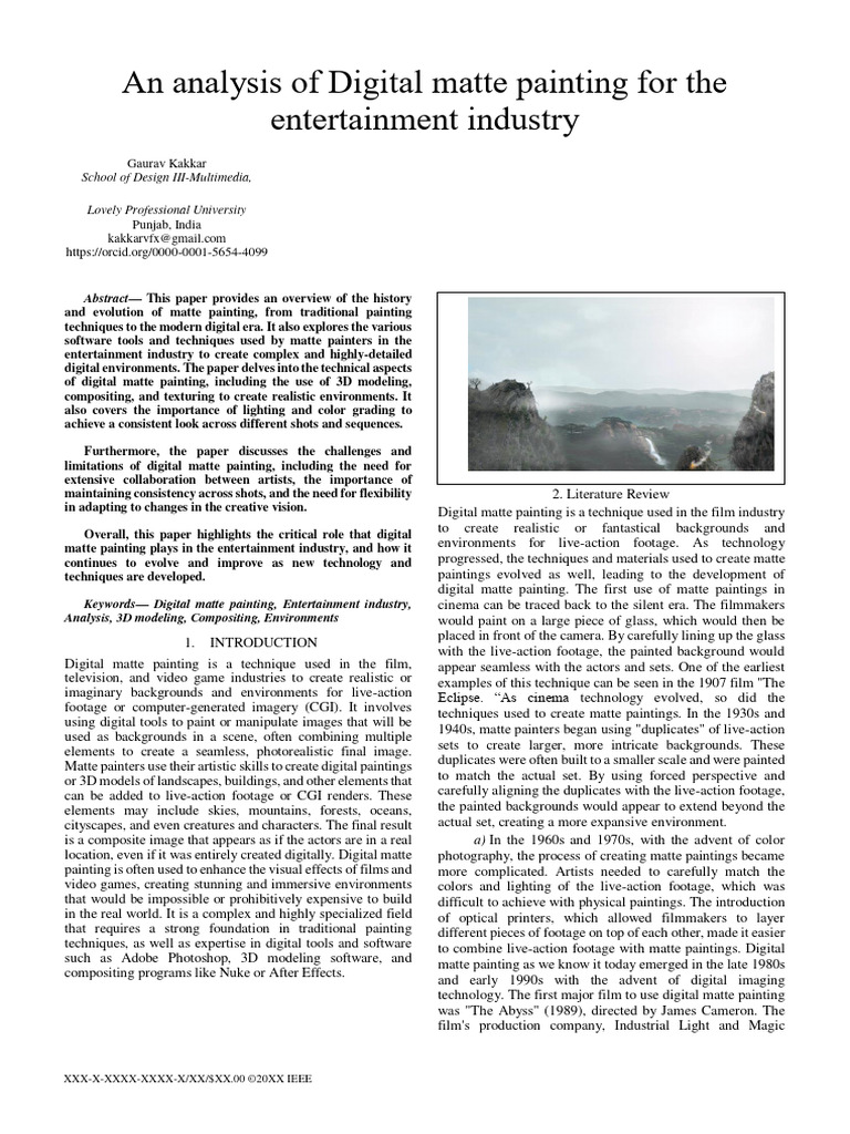 An Analysis On Digital Matte Painting For Entertainment Industry | PDF ...