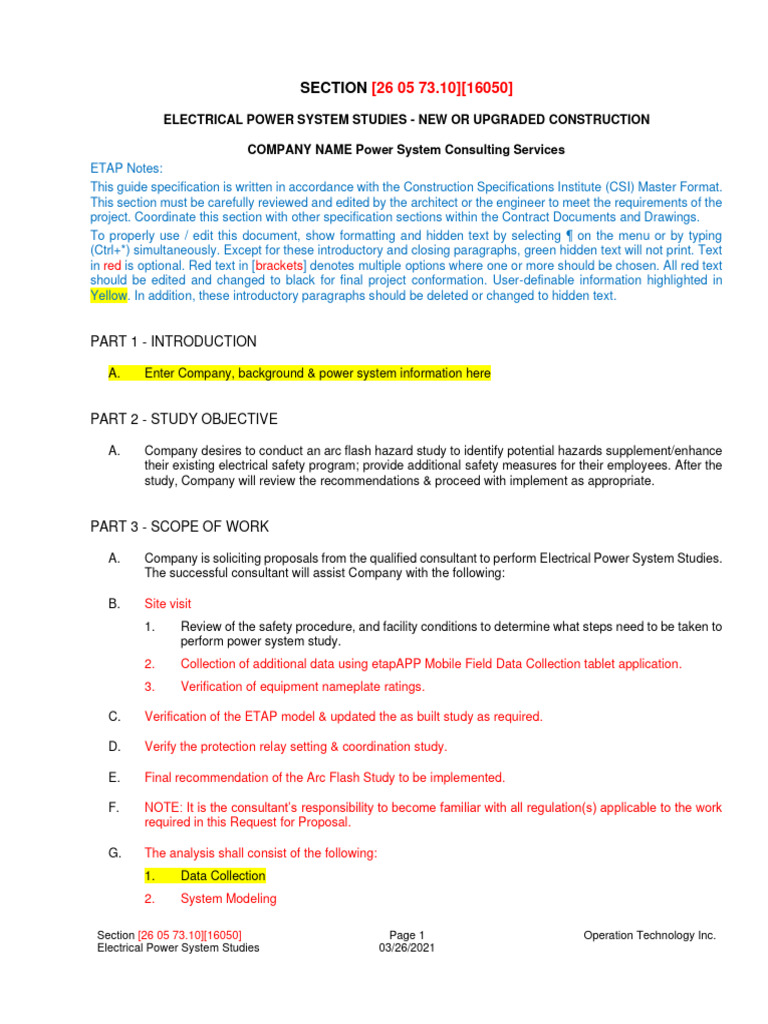 Etap Csi New Specification Template | PDF | Fuse (Electrical ...