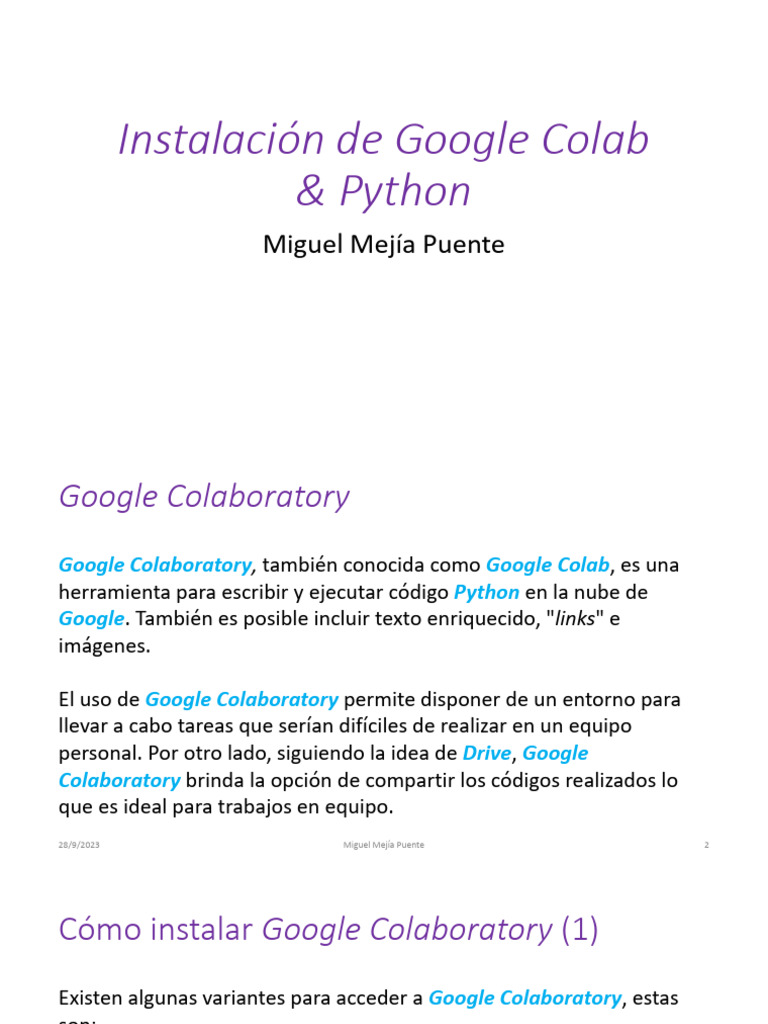 Instalación de Google Colab Python | PDF | Ventana (informática) | Software del sistema