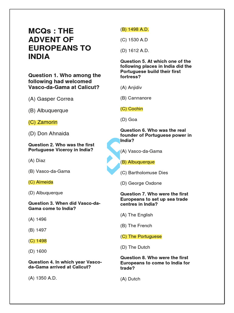 Mcqs GK Annotated 2 | PDF | East India Company