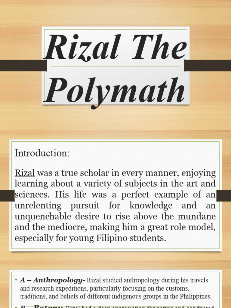 José Rizal: The Polymath of the Philippines | PDF | Philippines | Poetry