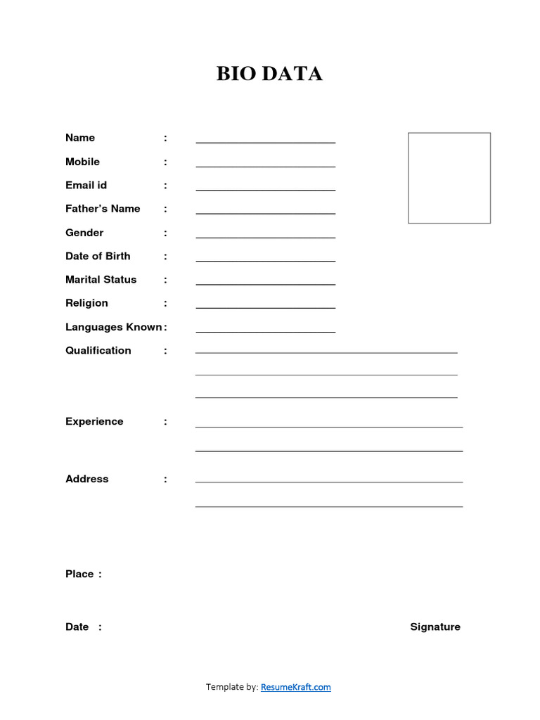 Bio Data Format 12 | PDF